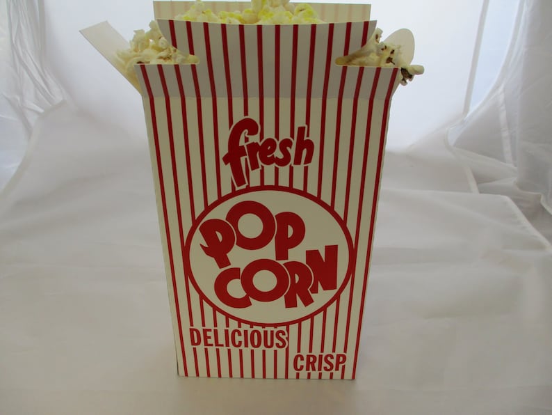 POPCORN BOXES/ Red and White Retro Movie Theater Family | Etsy