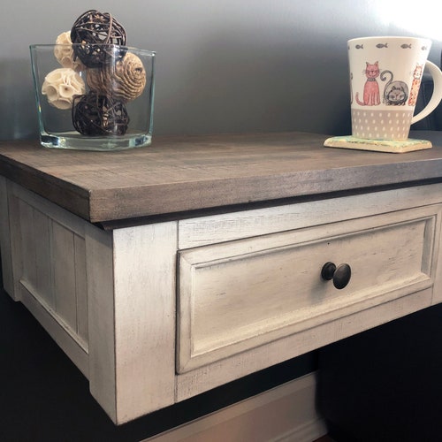 Floating Rustic Farmhouse Nightstand - Etsy