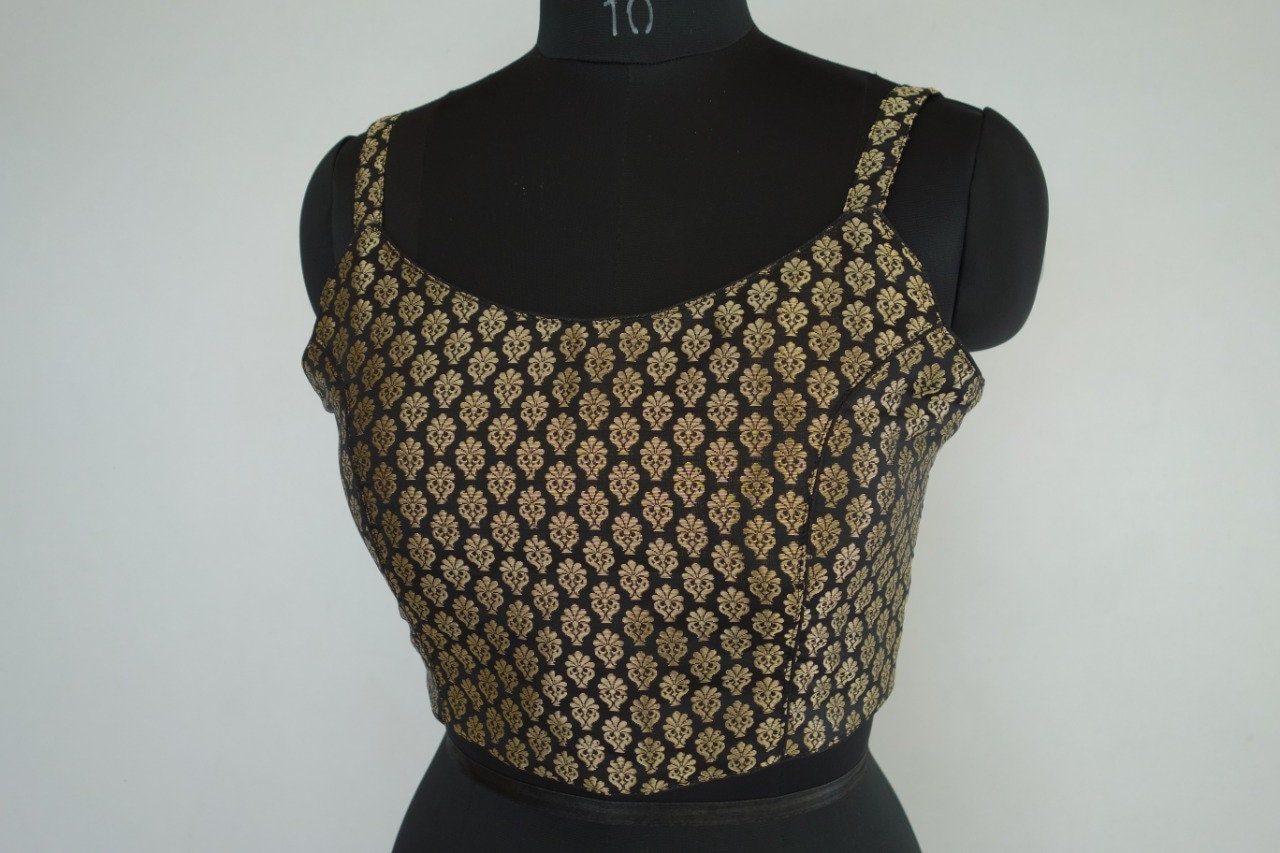 Black Spaghetti Strap Readymade Bride Designer Saree Blouse - Etsy UK