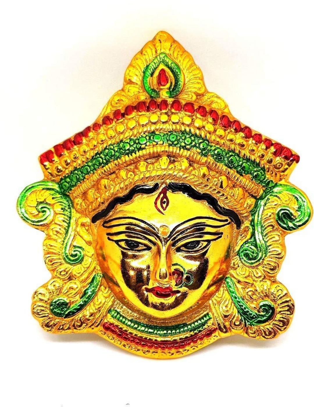 Goddess Durga Face Wall Hanging Sculpture Hindu Religious Maa Kali Mask ...
