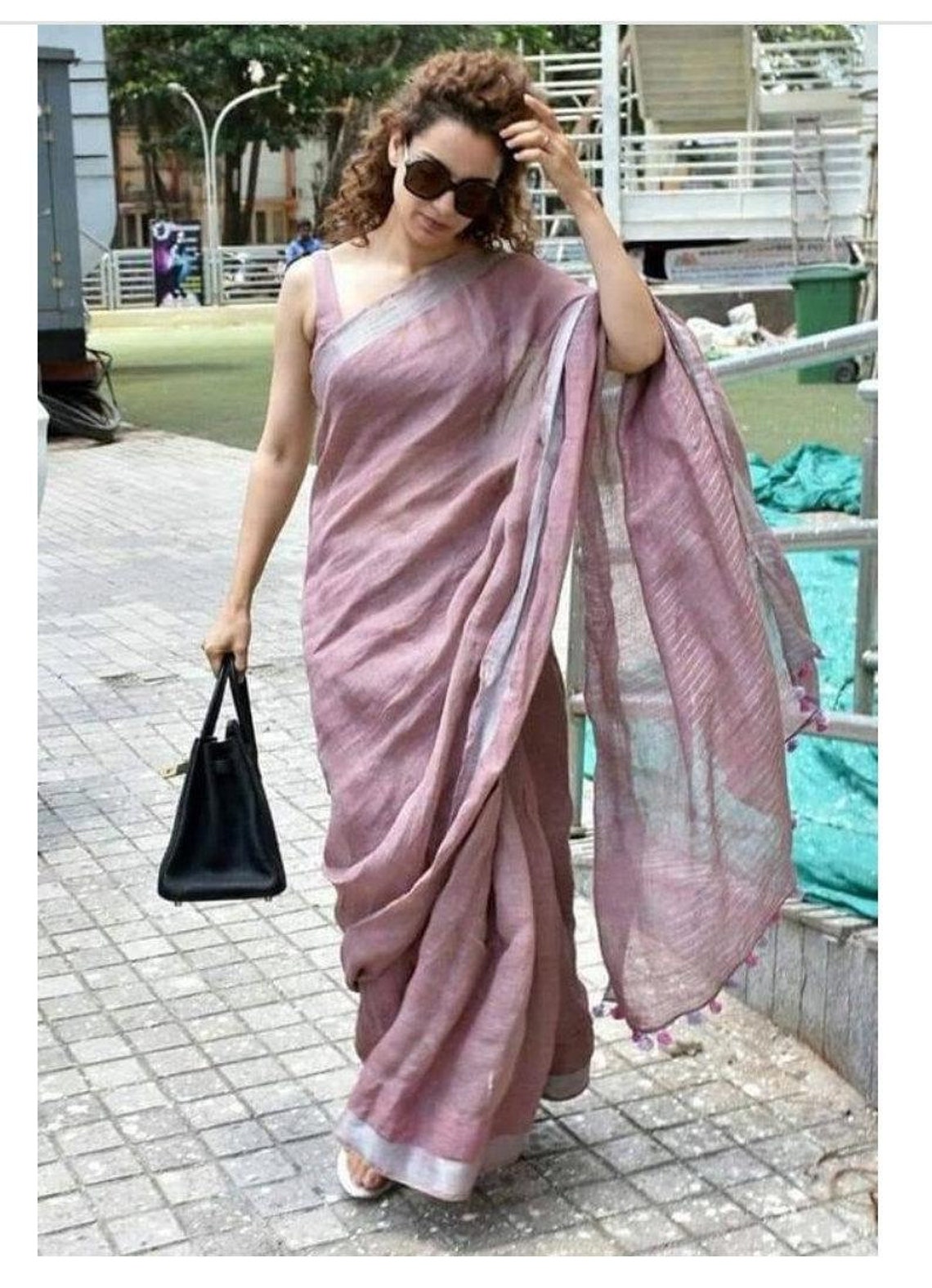 100% Pure Linen Saree Linen by Linen Sari Pure Handloom Saree - Etsy