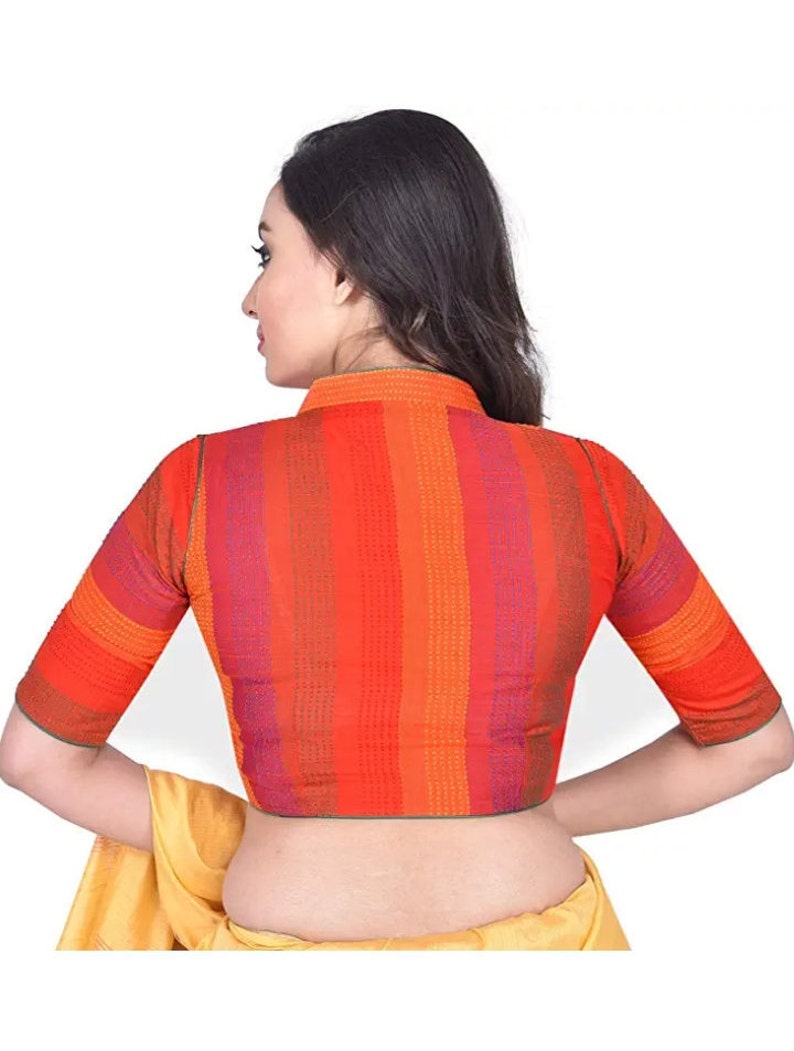 Women's High Neck Multicolor Blouse Silk Saree Blouse | Etsy