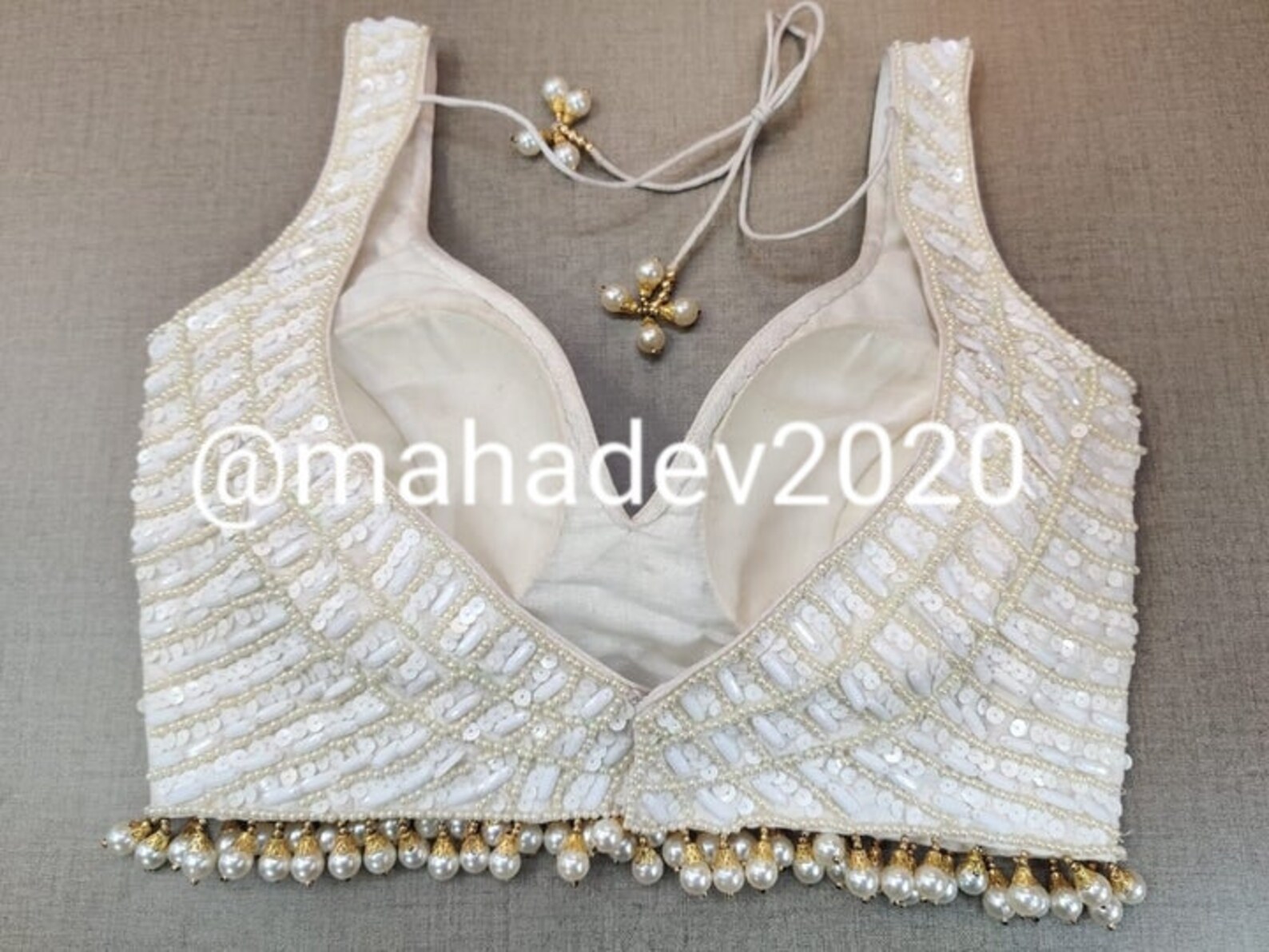 White Readymade Heavy Beaded Blouse Designer Saree Blouse - Etsy