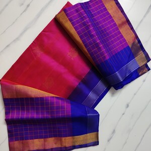 Pure Uppada Pattu Silk Saree Big Checks Saree Pure Handloom Pattu Saree ...