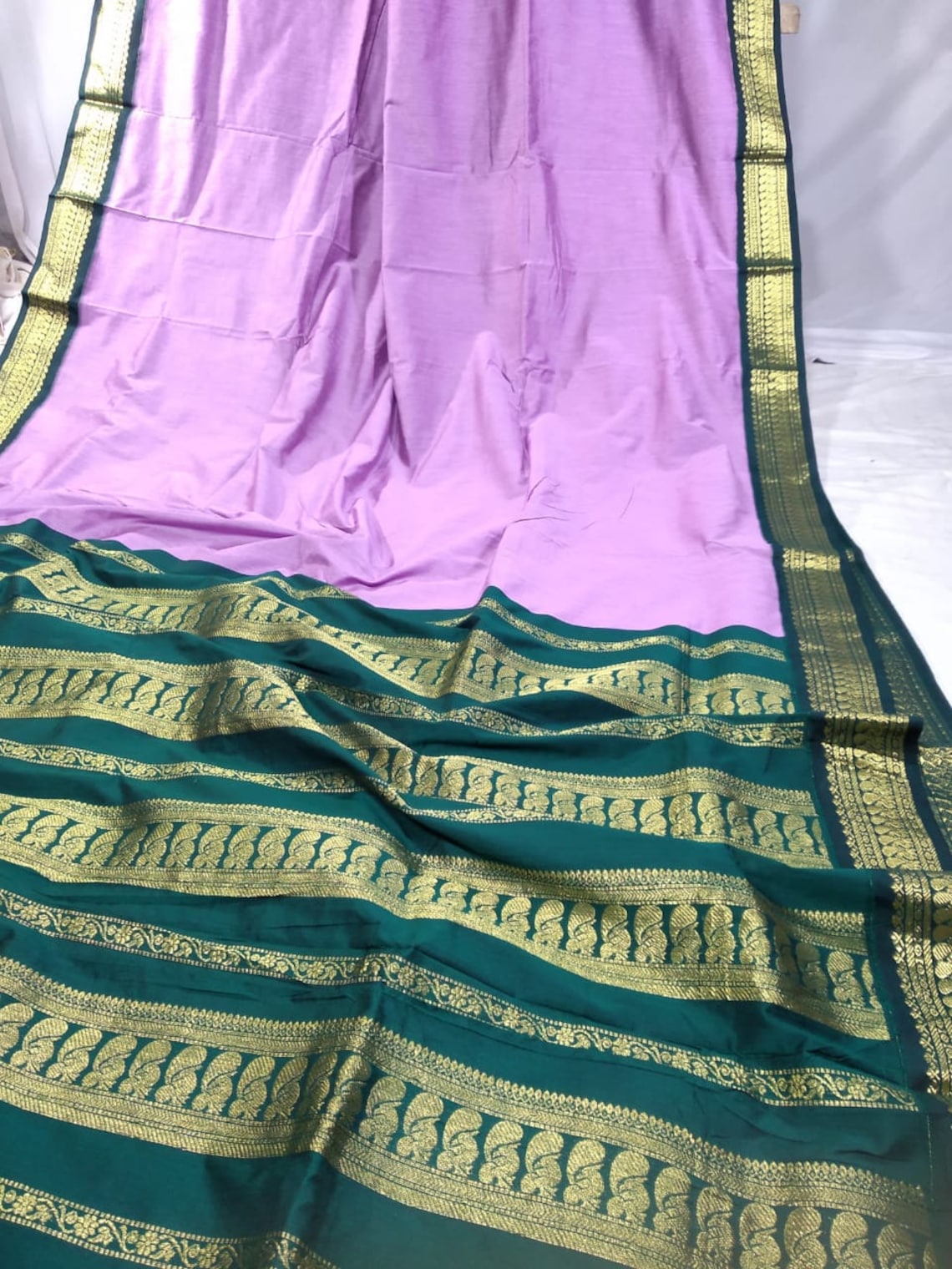 Gadwal Cotton Silk Saree Gadwal Saree with Jori Weaving Work | Etsy