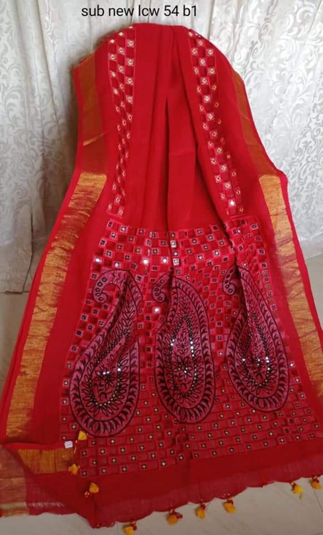 Pure Linen Saree Linen Cutwork Saree Mirror Work Pure Handloom Saree ...