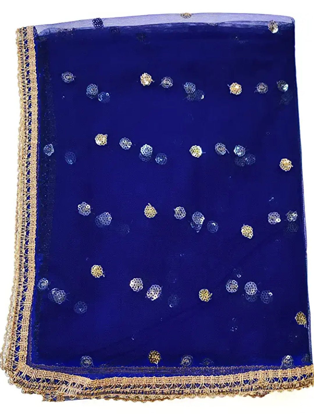 Women Net Embroidered Royal Blue Dupatta 42" X 2.50 Meters Designer ...