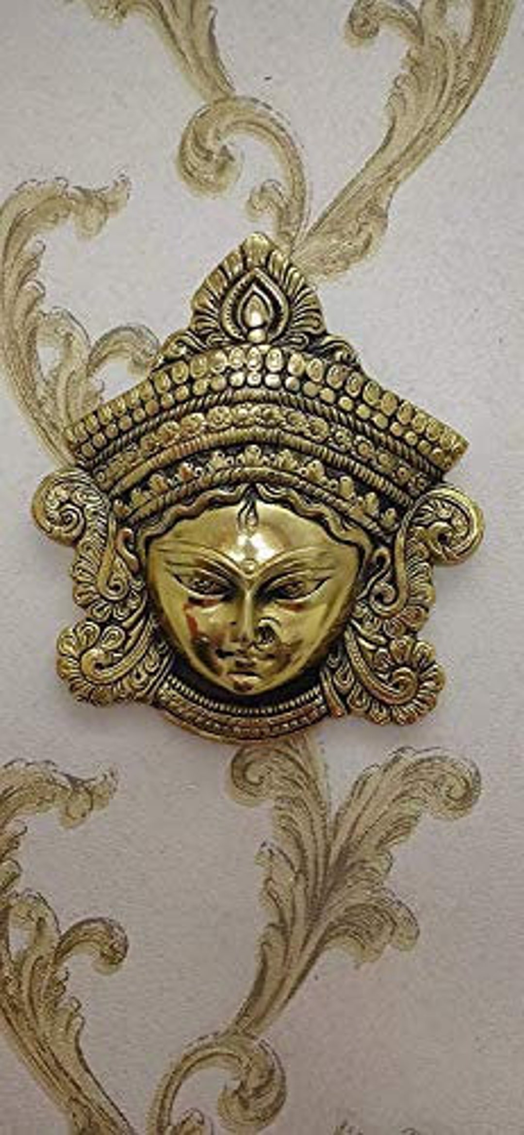 Goddess Durga Face Wall Hanging Sculpture Hindu Religious Maa Kali Mask ...