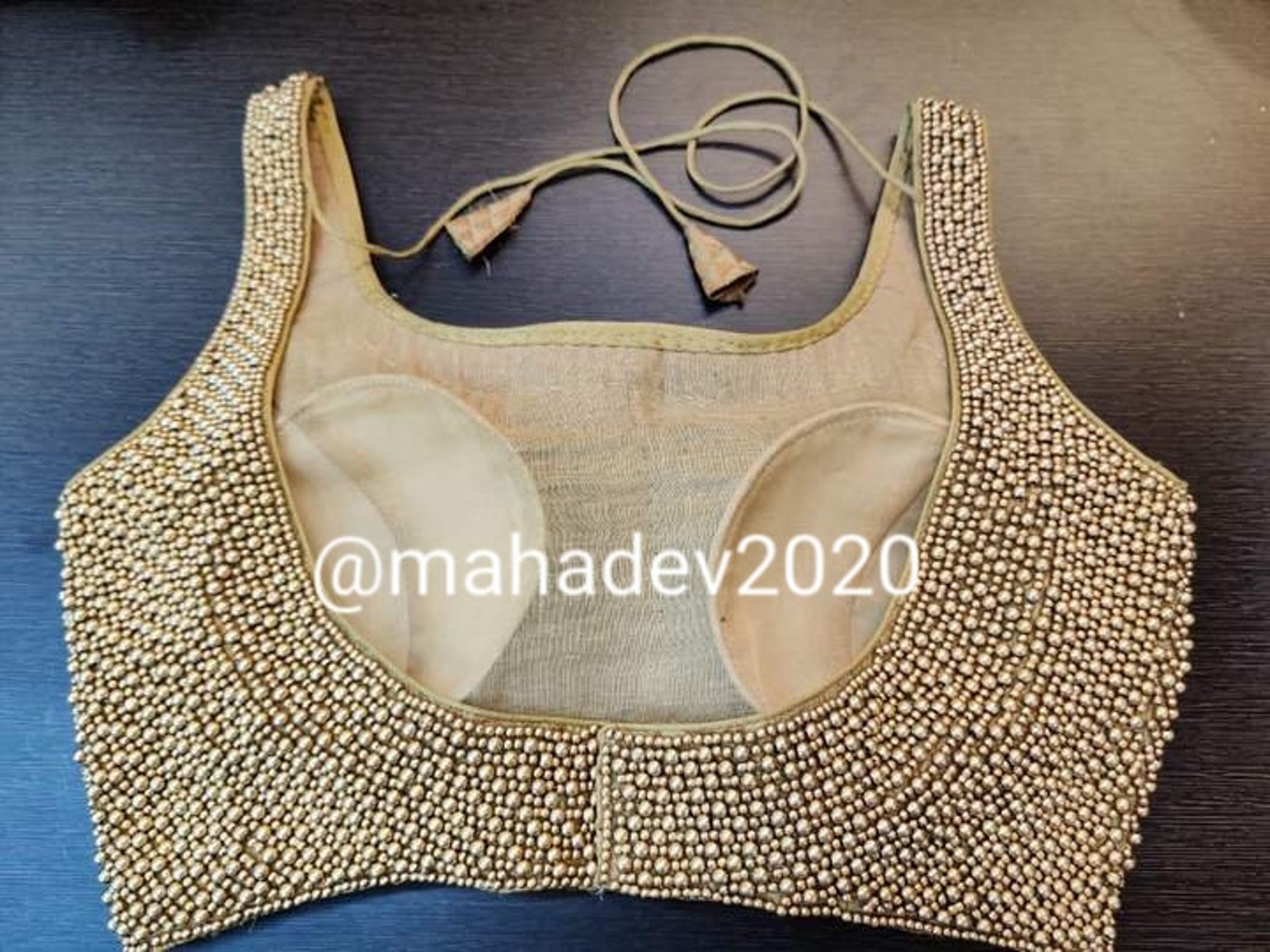 Golden Readymade Heavy Beaded Blouse Designer Saree Blouse Cocktail ...