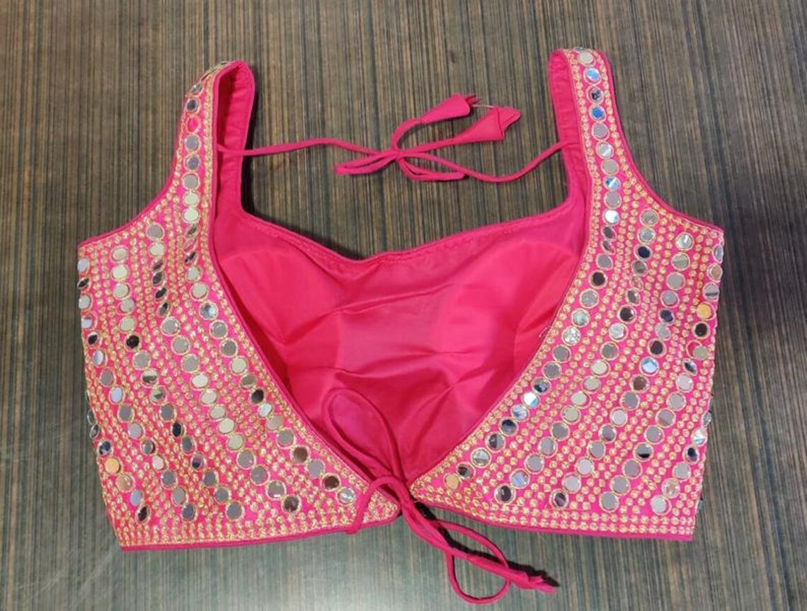 Pink Readymade New Designer Saree Blouse Floral Embroidered | Etsy