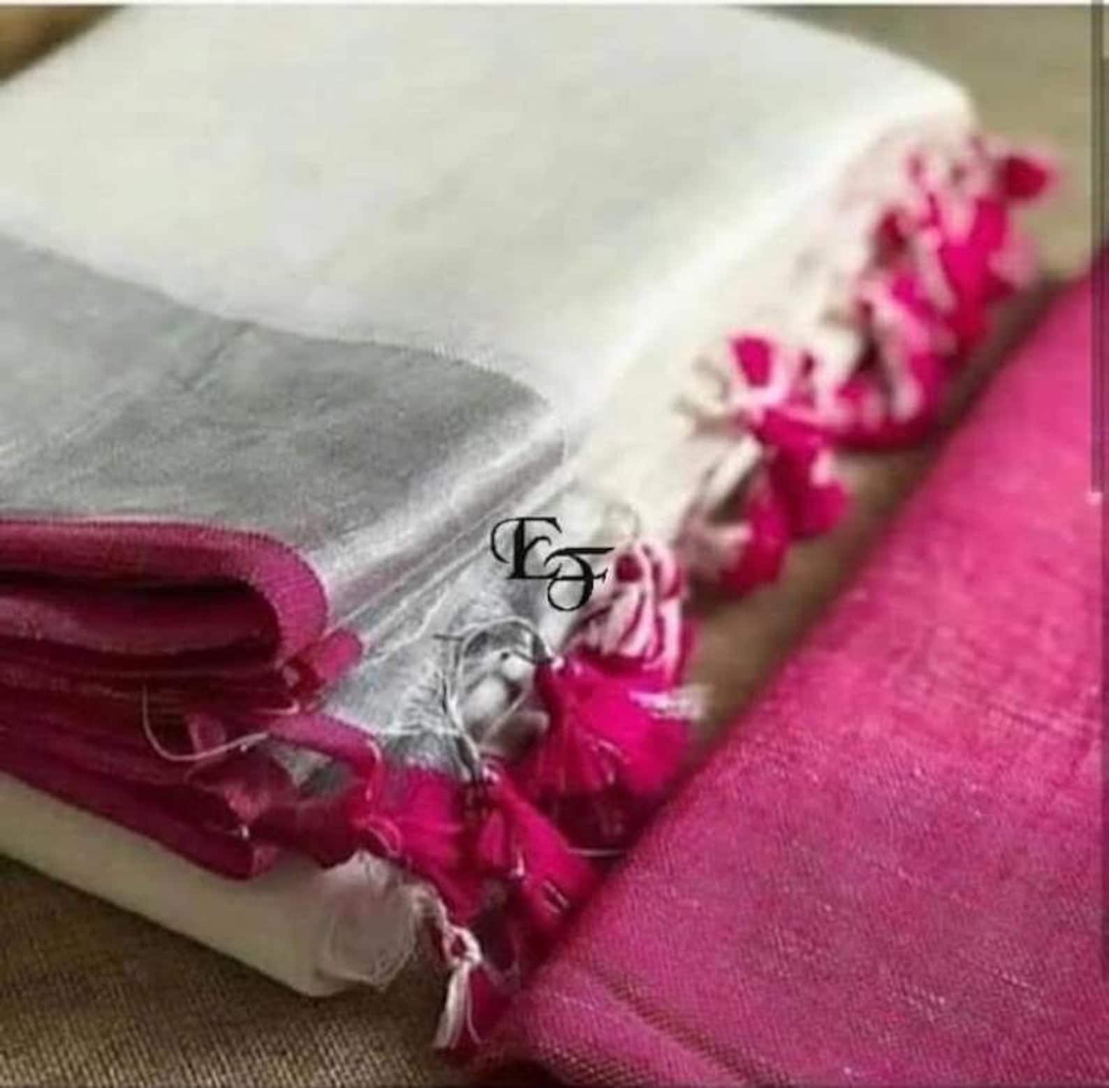 100% Pure Linen Saree Linen by Linen Sari Pure Handloom Saree for ...