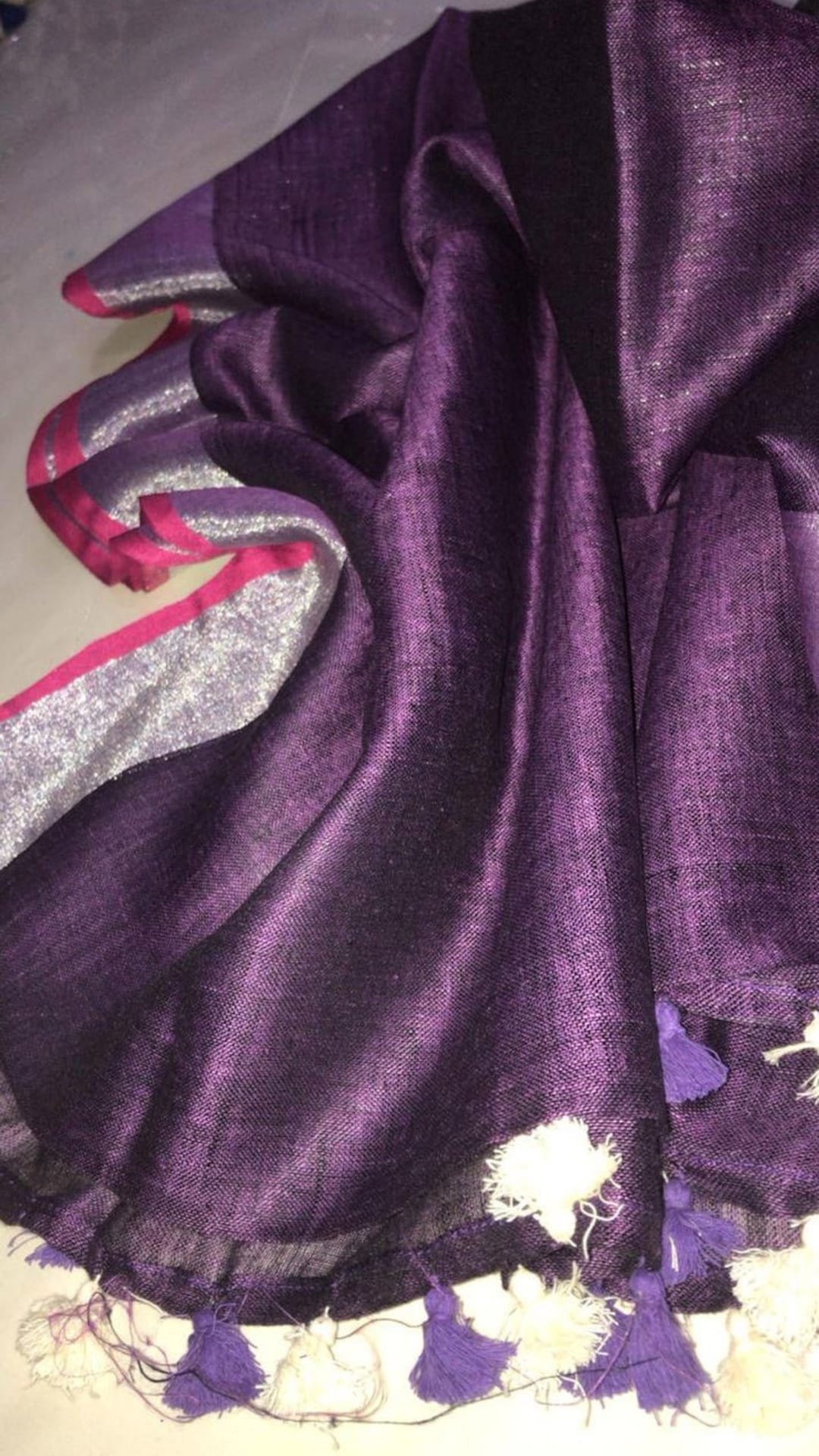 100% Pure Linen Saree Linen by Linen Sari Pure Handloom Saree for ...