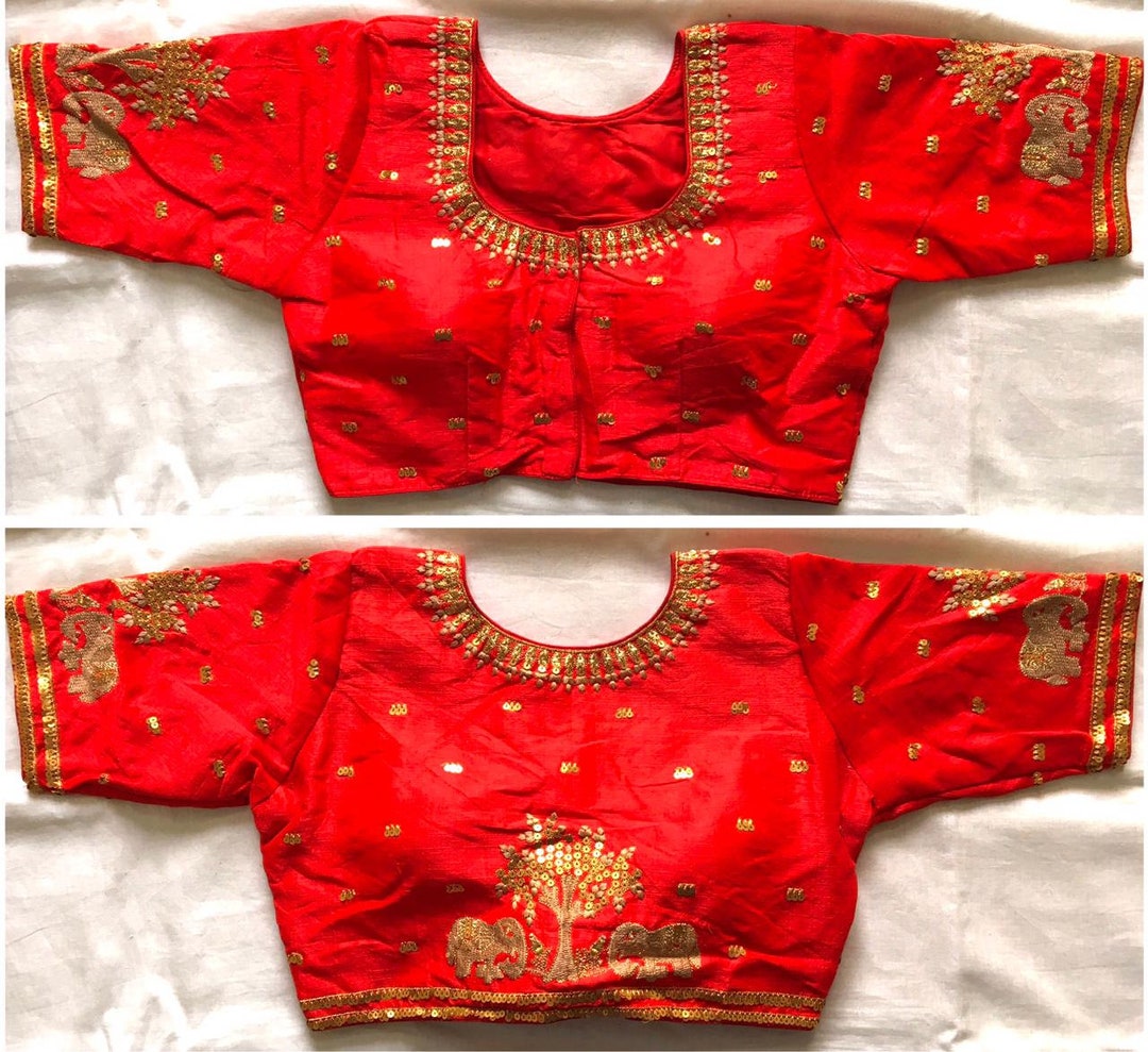 Red Readymade Sari Blouse Bridal Designer Saree Blouse - Etsy