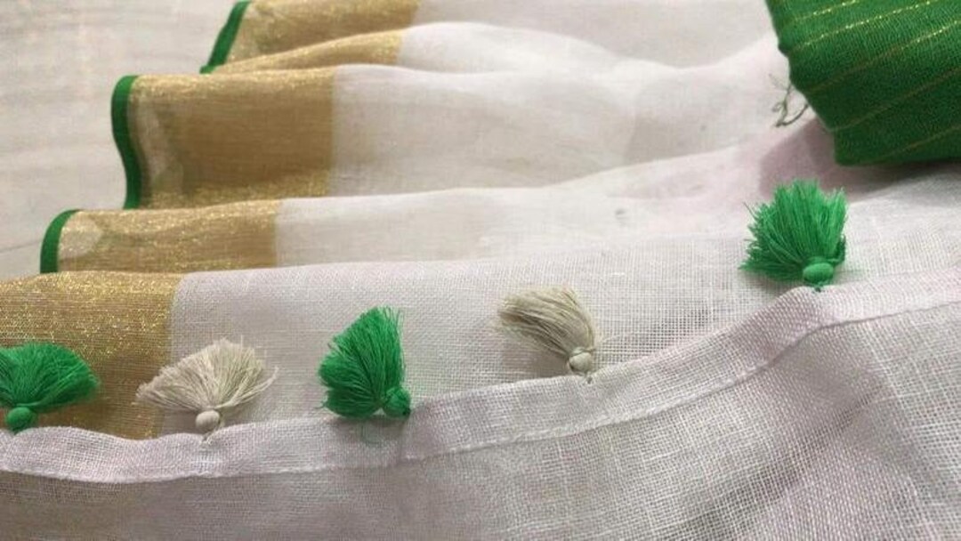 100% Pure Linen Saree Linen by Linen Sari Pure Handloom Saree for ...