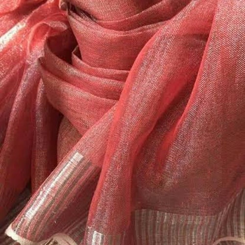 100% Pure Tissue Linen Saree Linen by Linen Sari Pure Handloom | Etsy