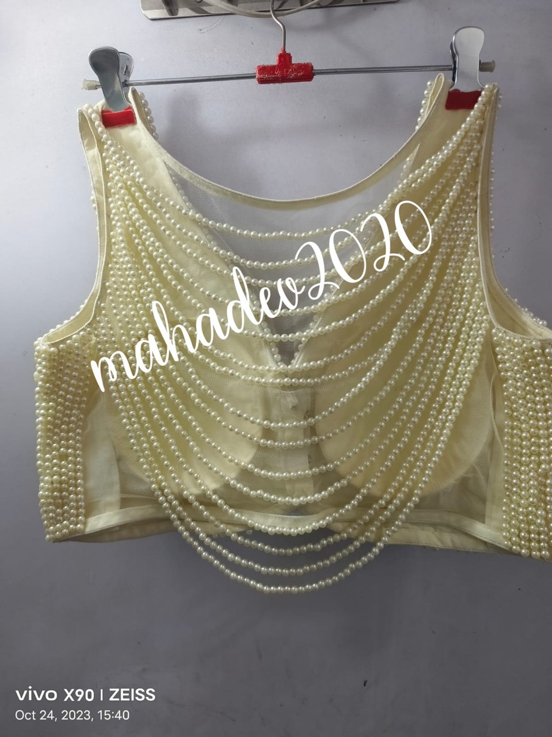 New Arrival White Pearl Heavy Beaded Blouse Designer Saree Blouse ...