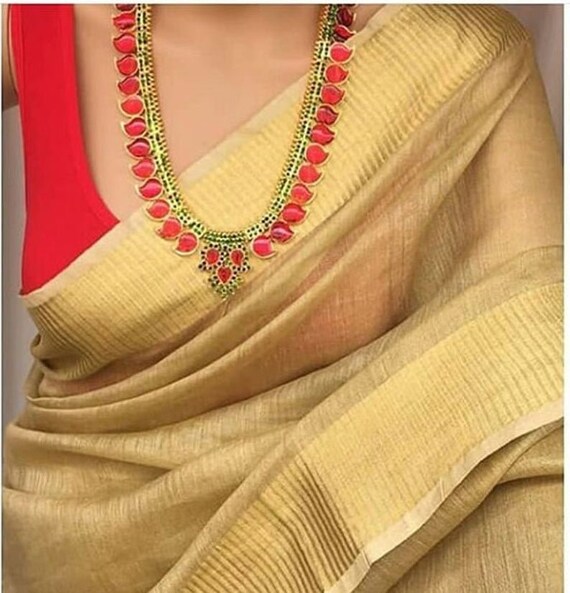 100% Pure Tissue Linen Saree Linen by Linen Sari Pure Handloom - Etsy