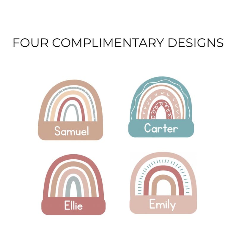 Editable Boho Rainbow Cubby Name Tags | Canva Template + PDF ...