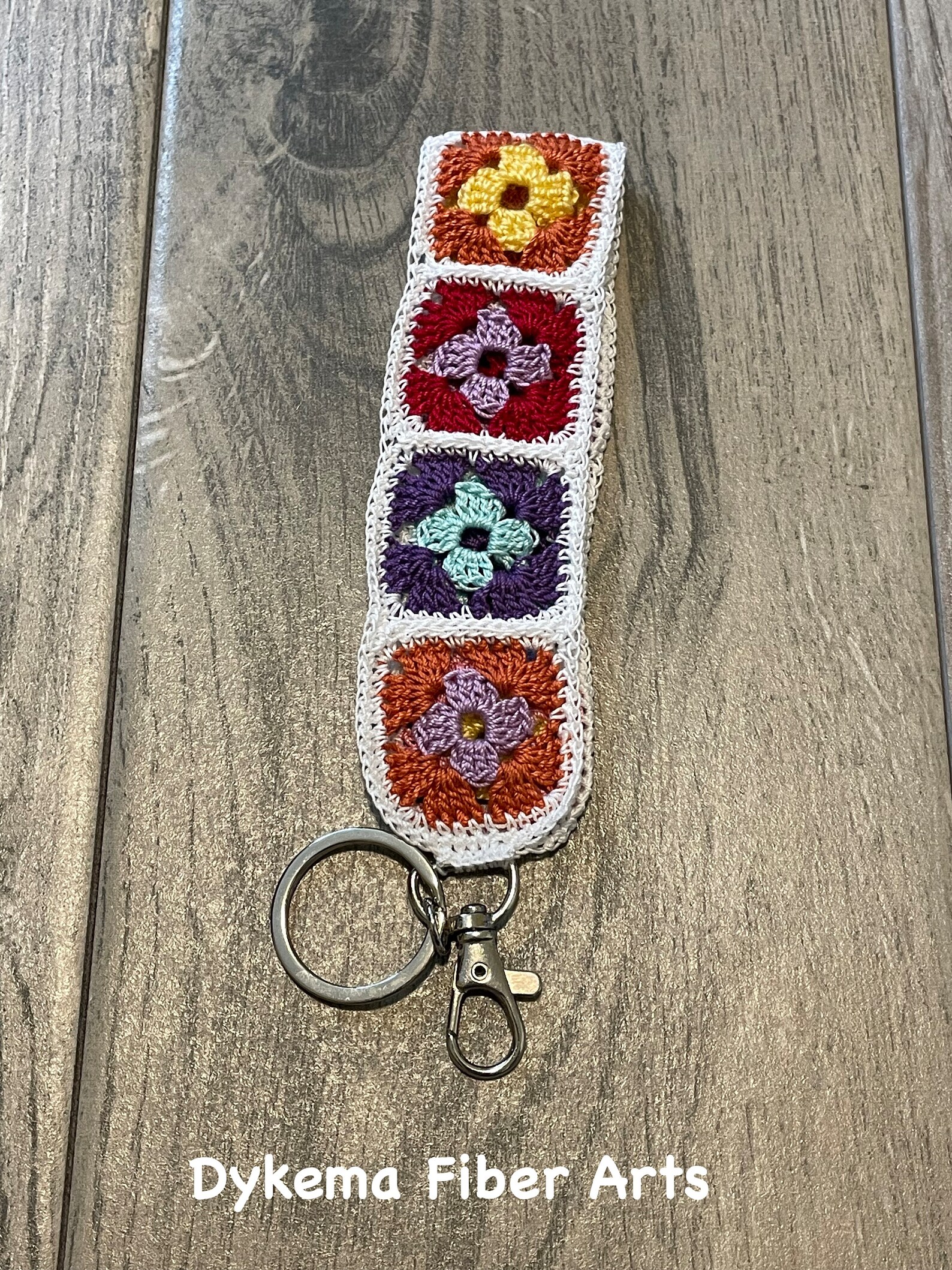 Crochet Granny Square Key Chain Wristlet - Etsy