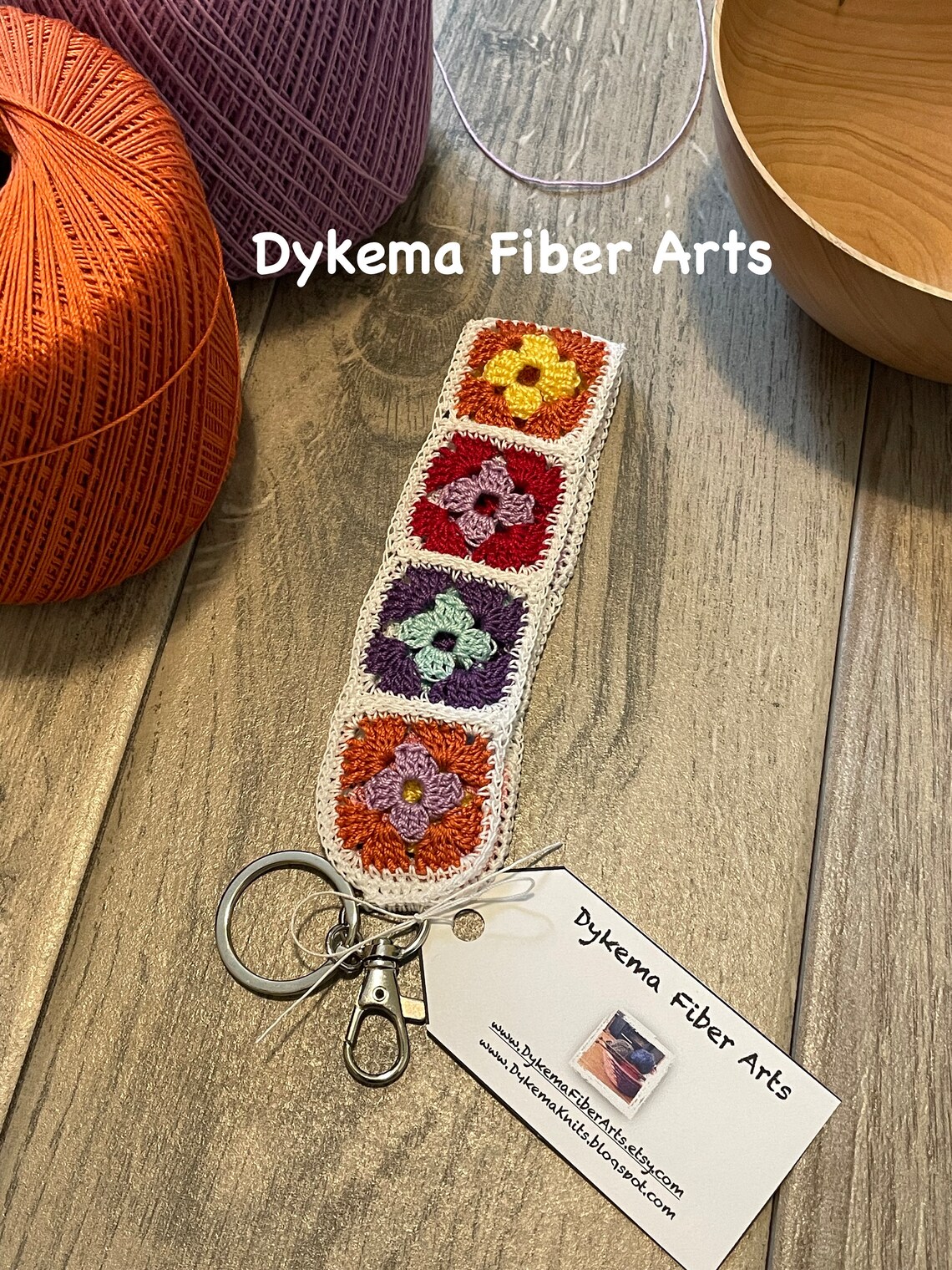 Crochet Granny Square Key Chain Wristlet - Etsy
