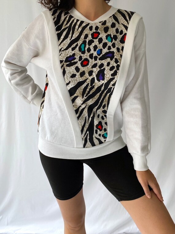 80s vintage rainbow tiger stripe leopard animal print… - Gem