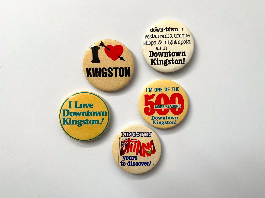 70s 80s Vintage Kingston Ontario Canada Metal Button Pins – Set of 5 ...