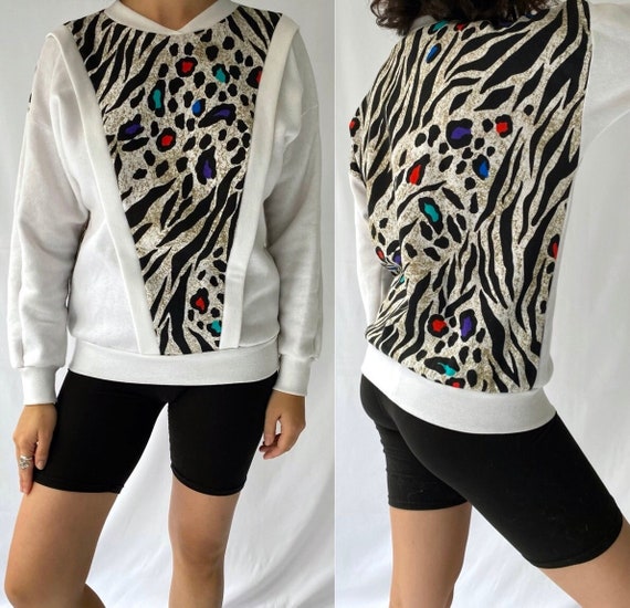 80s vintage rainbow tiger stripe leopard animal print… - Gem