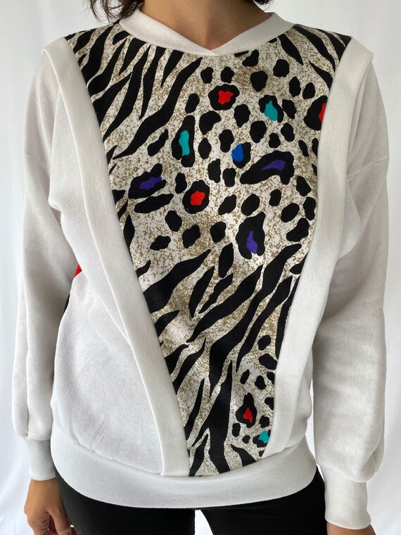 80s vintage rainbow tiger stripe leopard animal print… - Gem
