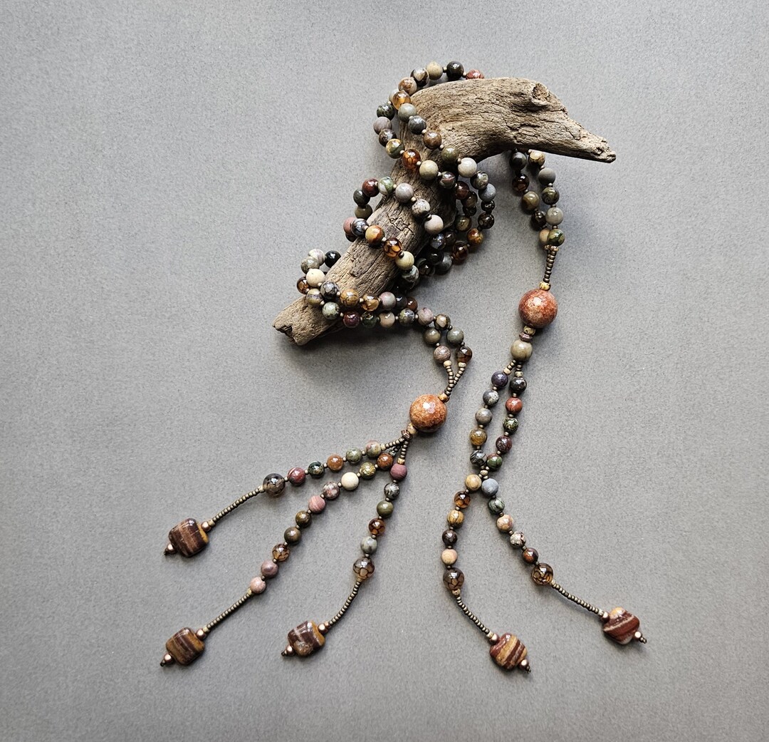 Long Multi-stone Buddhist Prayer Beads, SGI Beads, Mala Beads, Nichiren ...