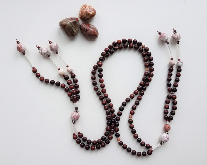 Long Sandalwood Buddhist Prayer Beads, Nichiren Gongyo Juzu, SGI, 6mm ...