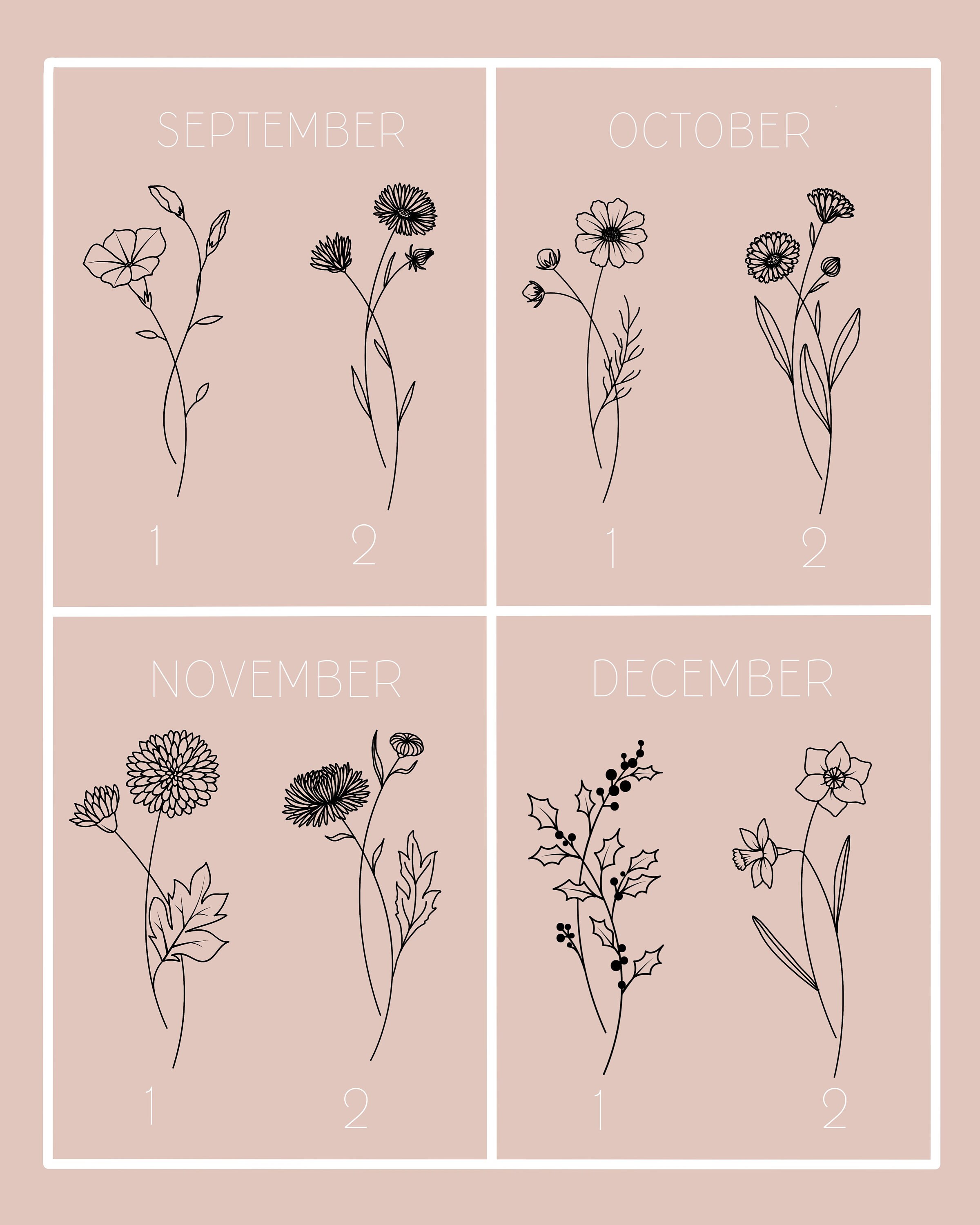 5-7 Watercolor Flowers | Family Flower Bouquet | Digital File - Etsy