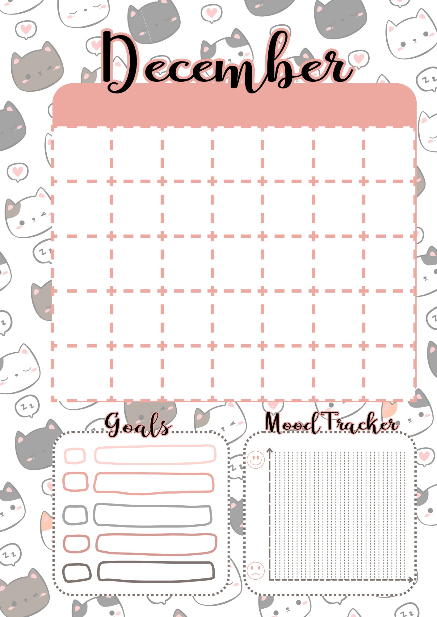 Cute Cat Weekly Planner Pages - Etsy