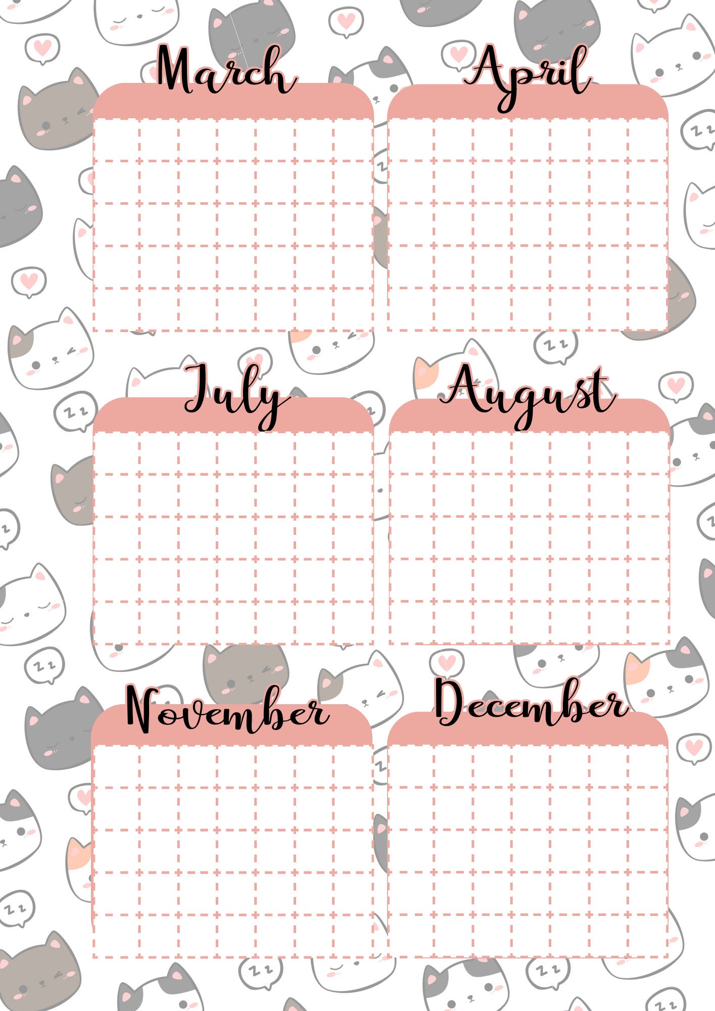 Cute Cat Weekly Planner Pages - Etsy