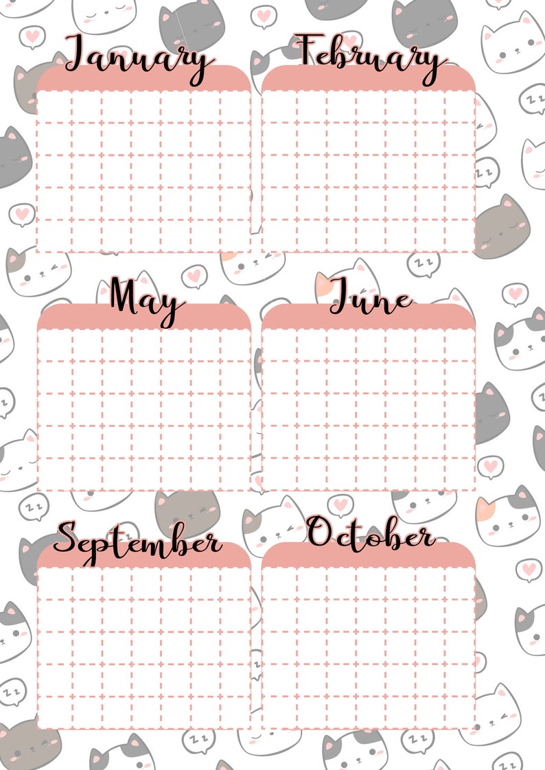 Cute Cat Weekly Planner Pages - Etsy