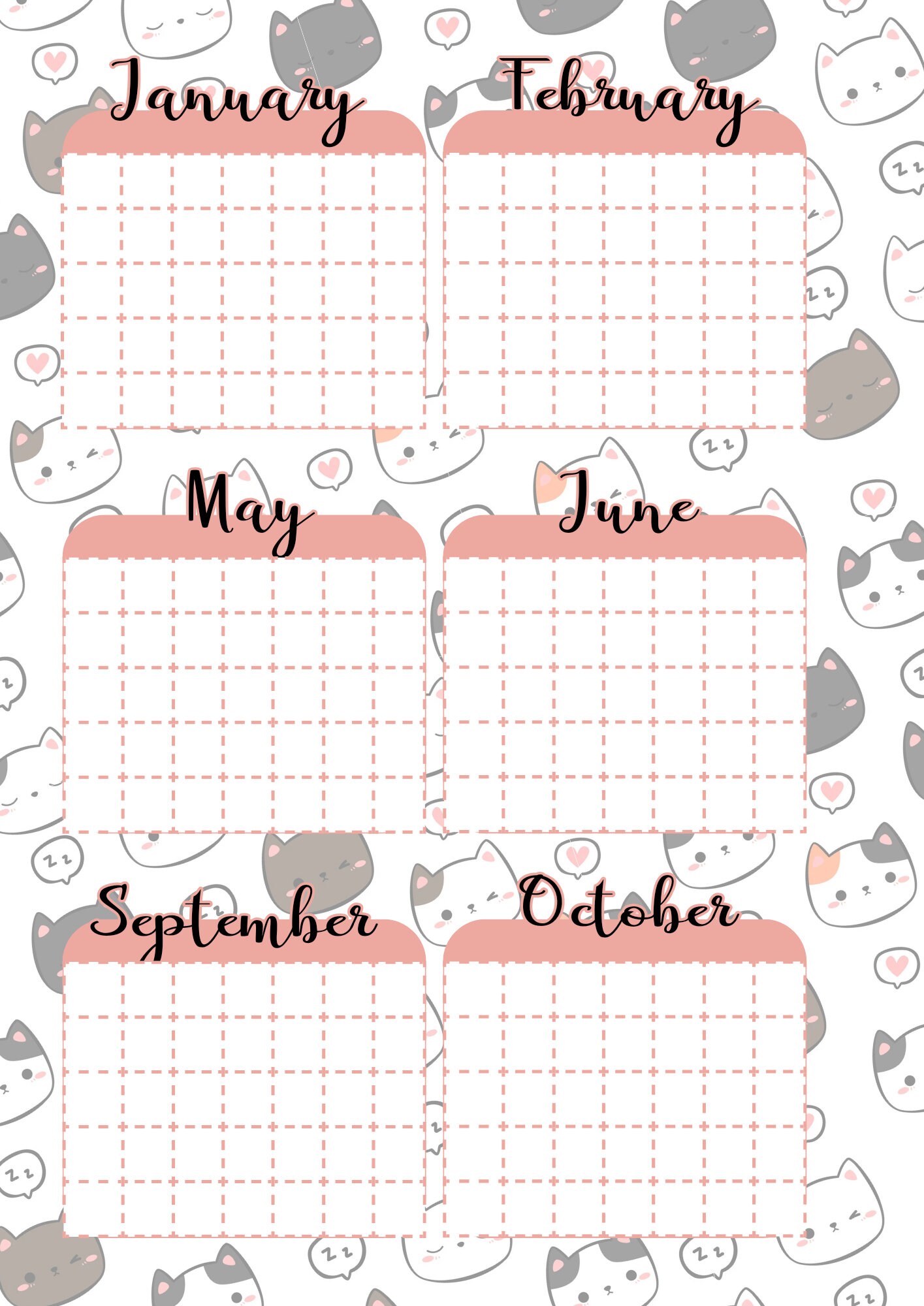 Cute Cat Weekly Planner Pages - Etsy