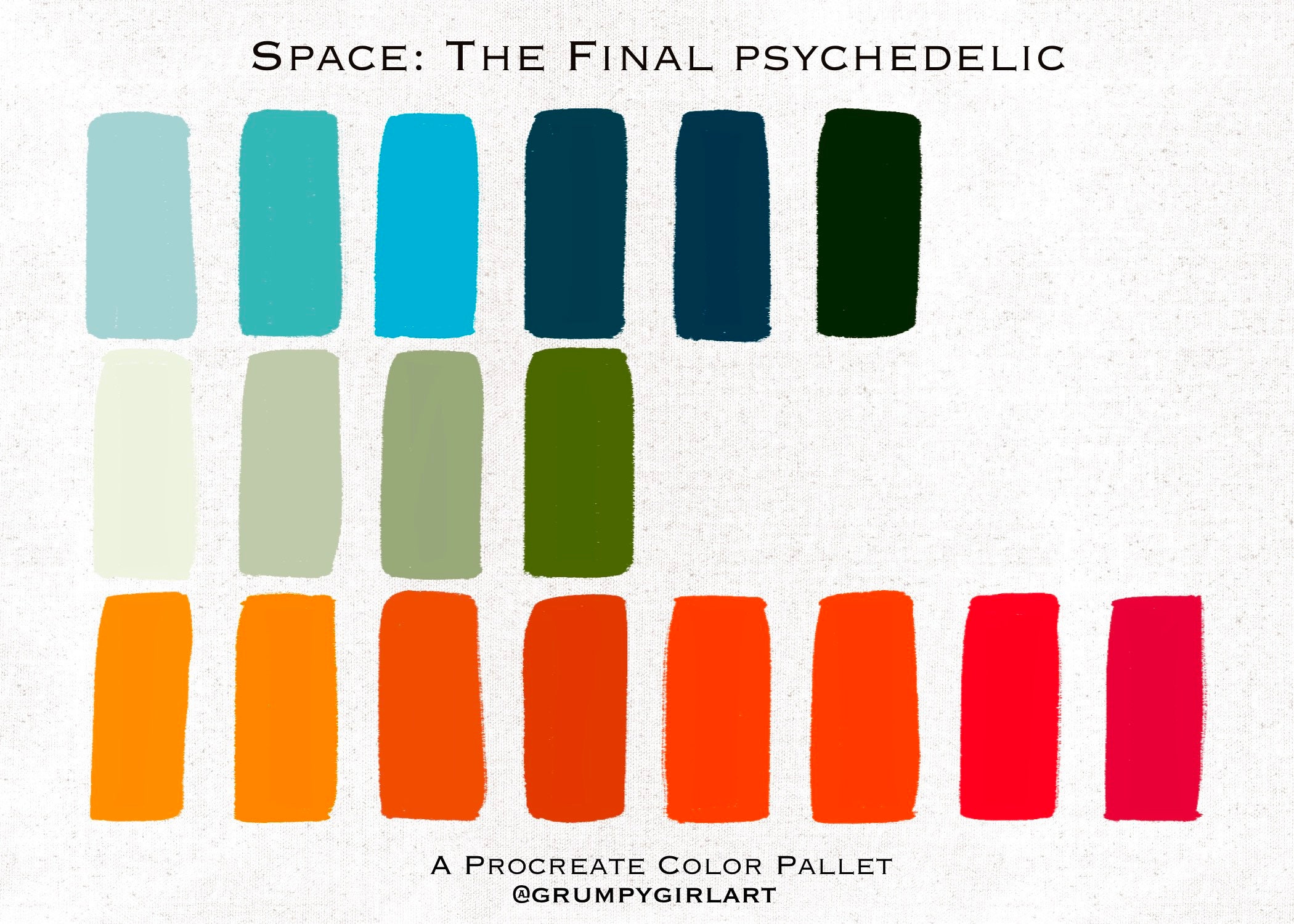 Space Procreate Palette | Procreate Swatches | 18 Color Palette - Etsy