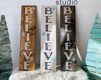 Outdoor Believe Lighted Sign - Etsy
