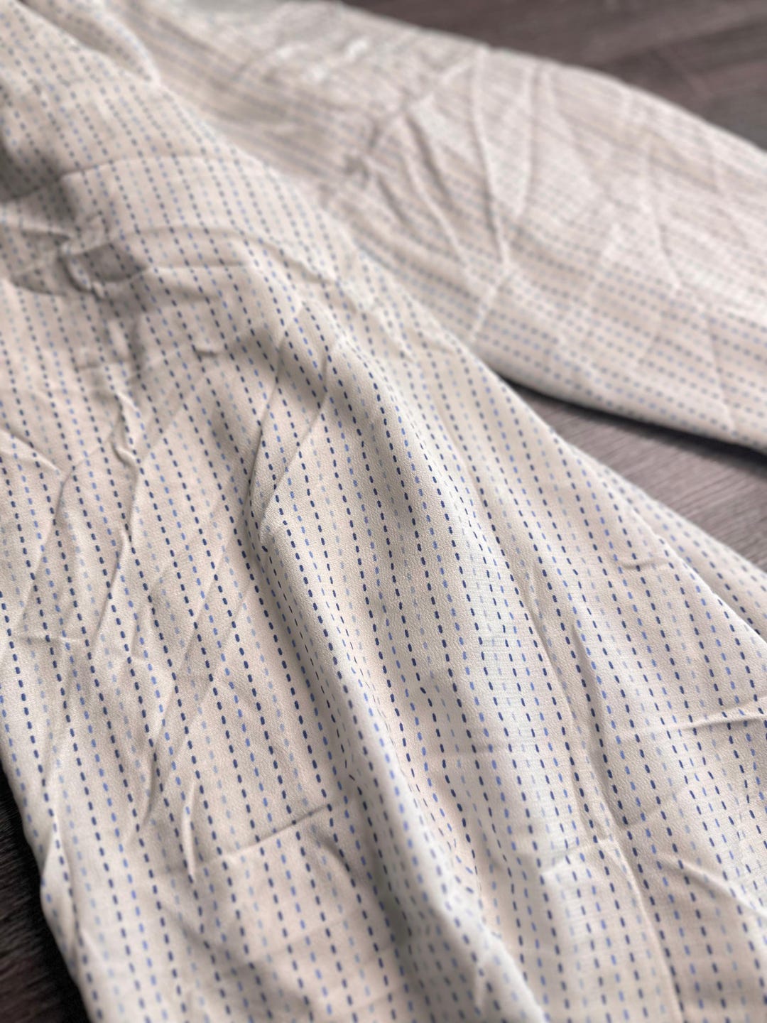 Woven: 2 YD CUT REMNANT Blue Dotted Lines - Etsy