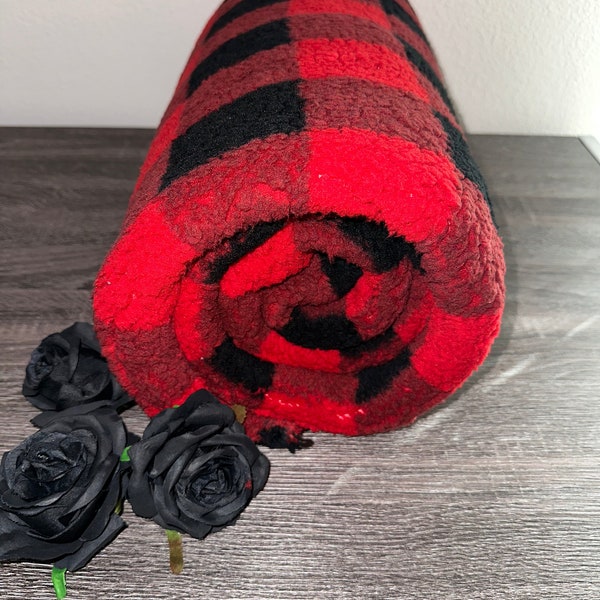 Red Plaid Blanket - Etsy