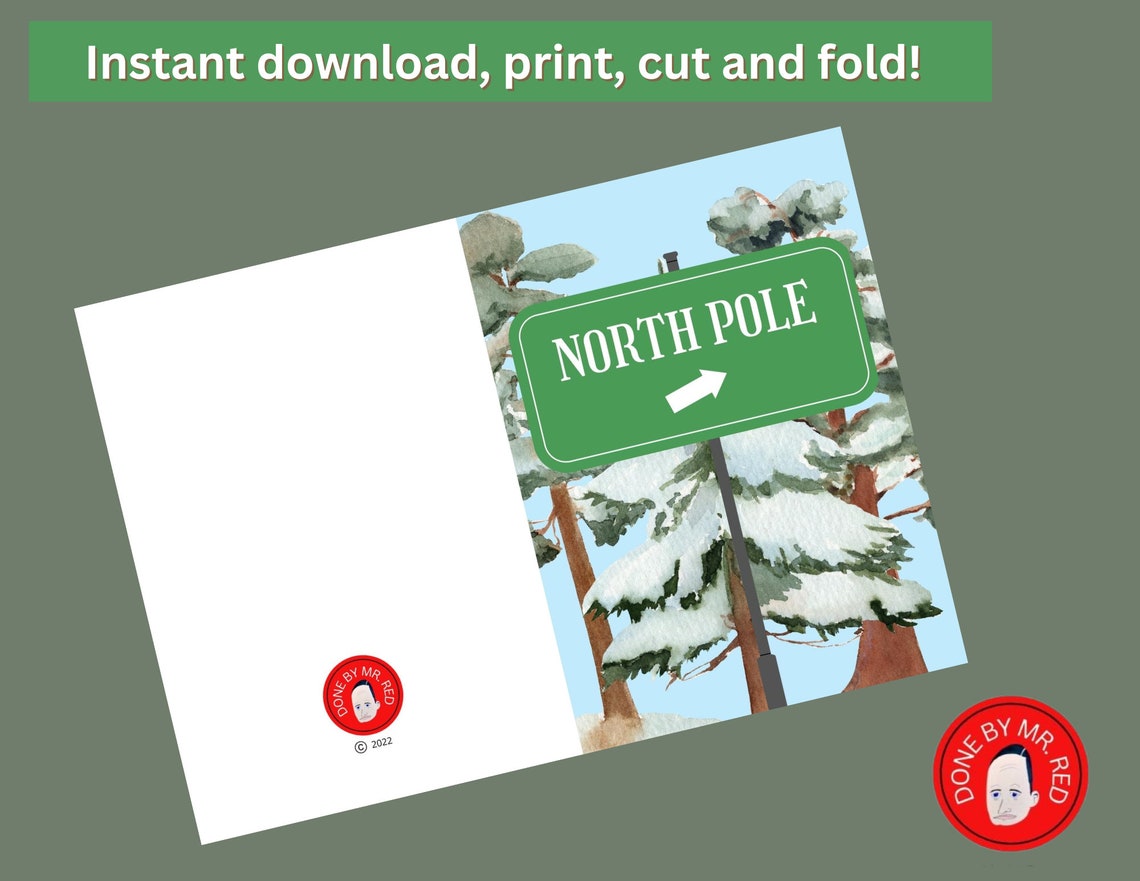 Christmas Card, Digital Download Christmas Card, Instant Download ...