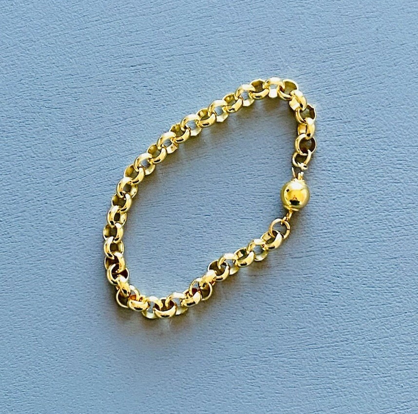 Popcorn 18k Gold Aplated Chain With Security Clasp - Etsy