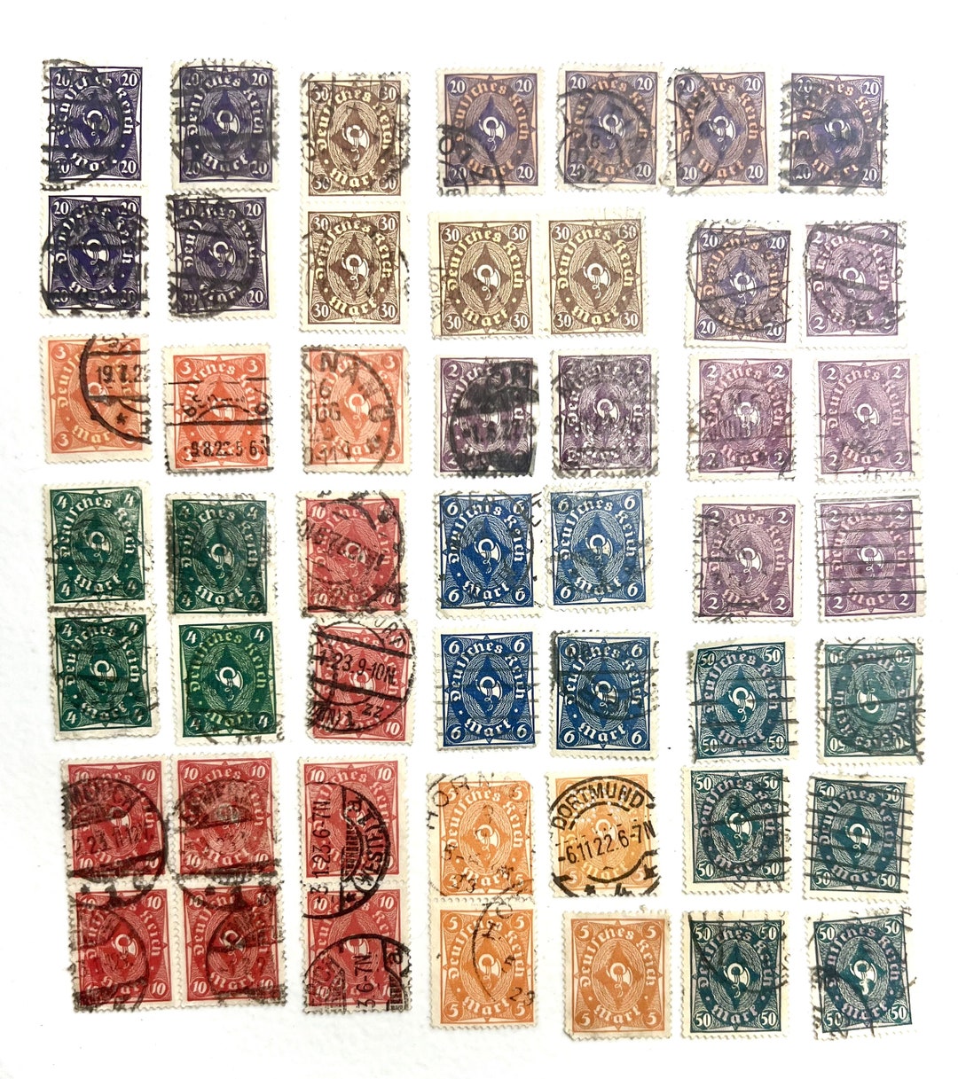 Germany 1921 1922 Issue Post Horn Stamp Lot of 49 Used - Etsy