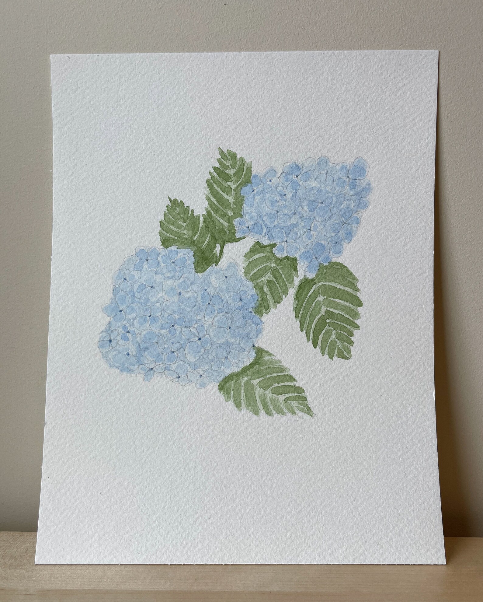 Hydrangea Painting Blue Hydrangea Watercolor Painting - Etsy