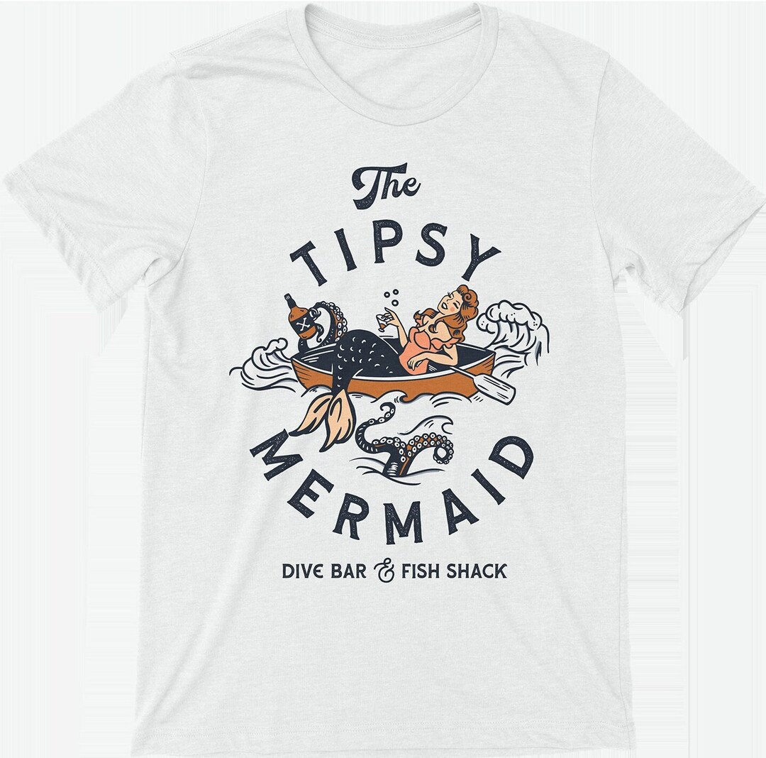 The Tipsy Mermaid Shirt. Pinup Mermaid T-shirt. Retro Vintage Beach ...