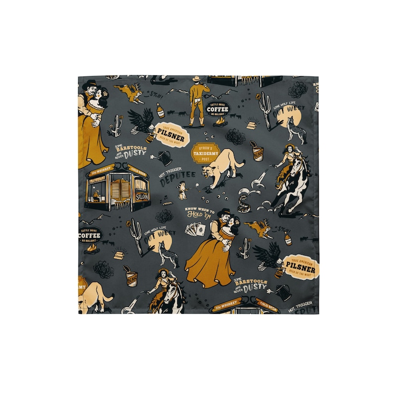 Retro Wild West Pattern Bandana. Vintage Western Bandana. Mens - Etsy