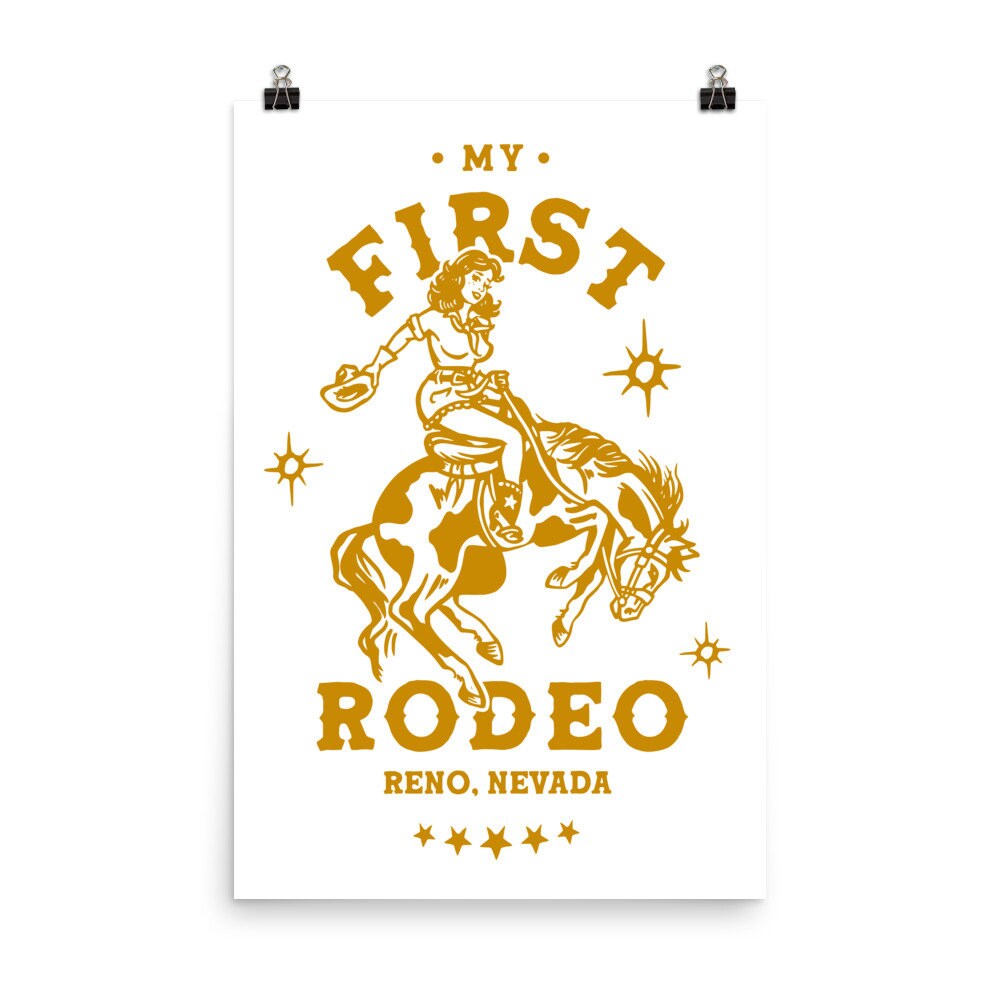 My First Rodeo: Reno Nevada. Vintage Cowgirl Travel Poster - Etsy