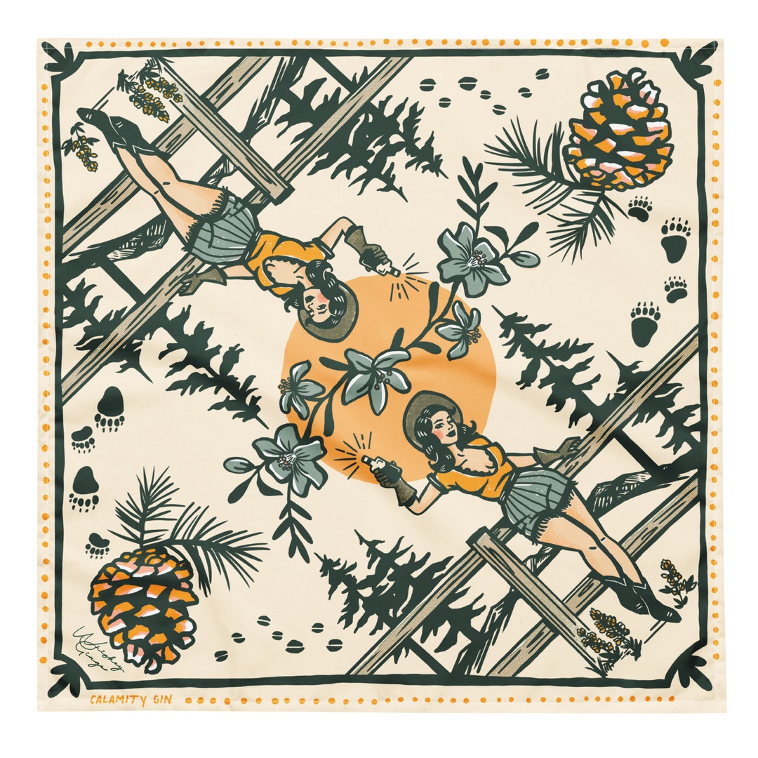 Retro Western Rodeo Cowgirl All-over Print Bandana. Texas Cowgirls ...
