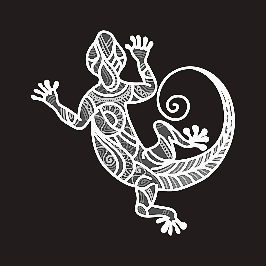 Lizard 3D Layered SVG, Digital File Lizard for Plywod Cut, File for ...