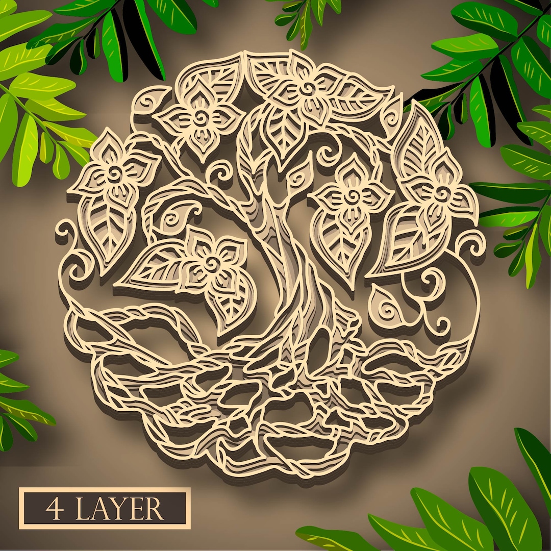Tree of Life Multilayer SVG, Digital File Tree of Life 3D for Cutting ...