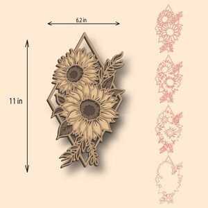 Sunflower Multilayer SVG, Digital File for Cutting Plywood, Paper ...